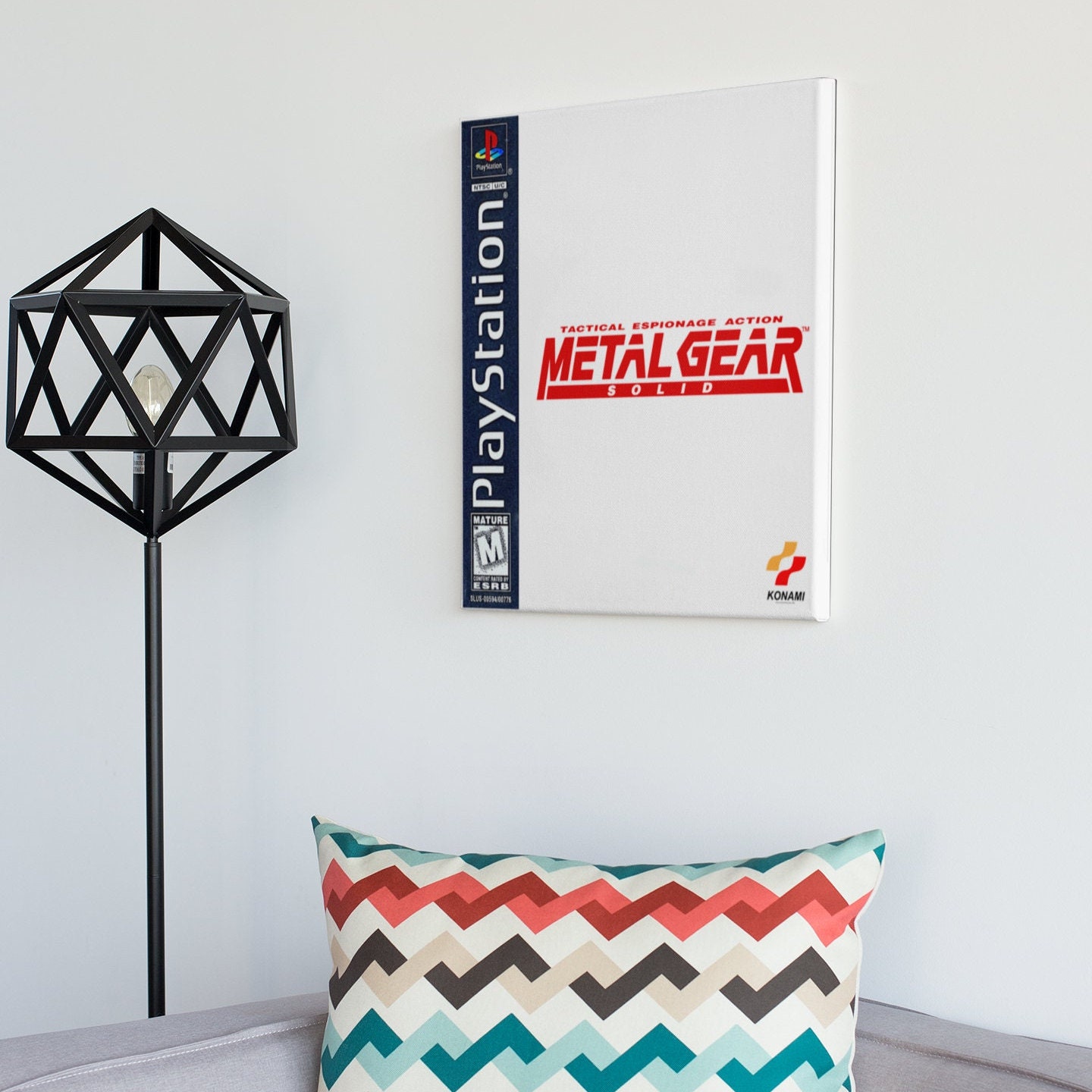 Metal Gear Solid Playstation 1 Cover Art Canvas Wall Mount 20x20 in ...
