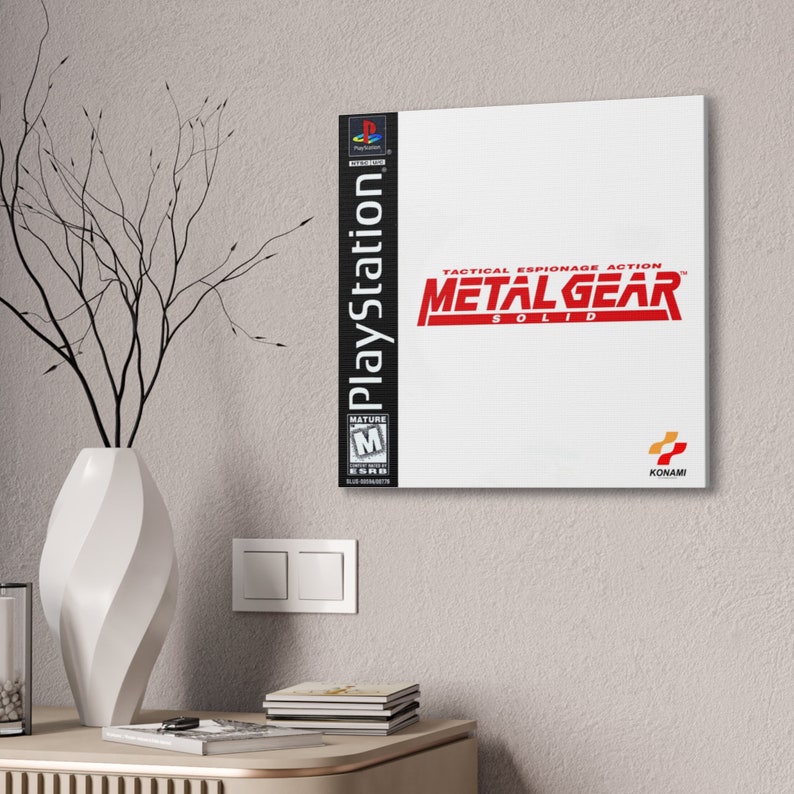 Metal Gear Solid Playstation 1 Cover Art Canvas Wall Mount 20x20 in ...