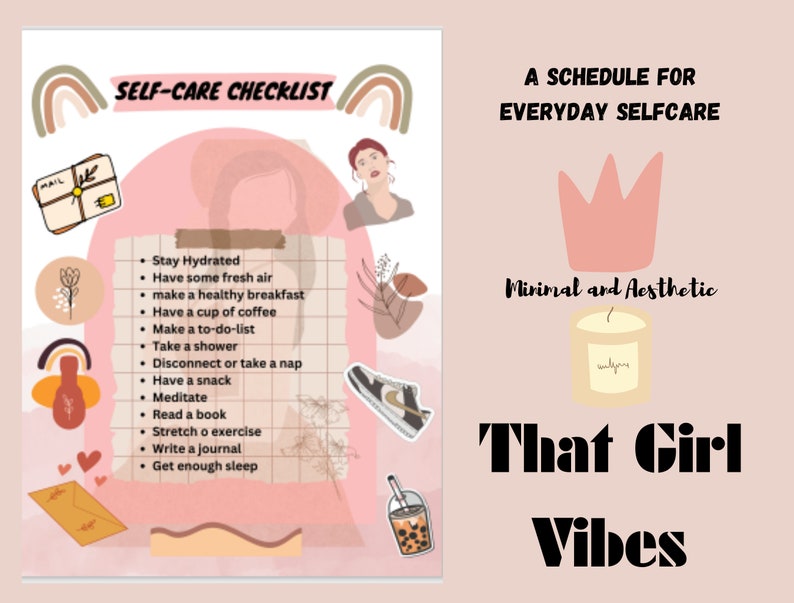 Aesthetic Self-care Checklist Minimalistic, Self-care Checklist, Self ...