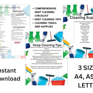 Deep Cleaning Checklist , Cleaning Schedule , Cleaning Checklist ...