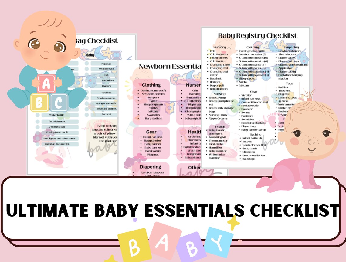 Baby Essentials Checklist, Hospital Bag Checklist, Printable Baby ...