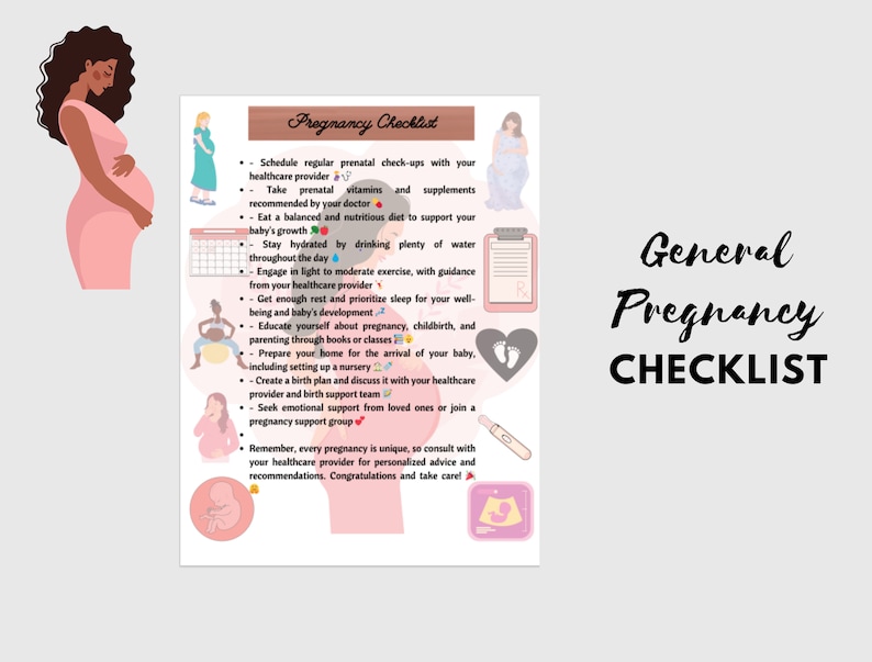 Pregnancy Checklist, Pregnancy Checklist by Trimester, Pregnancy ...