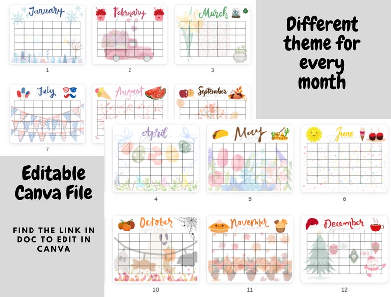 Editable Monthly Planner Printable - Etsy