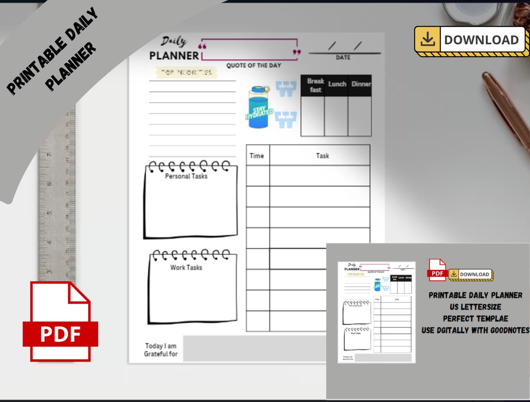Ultimate Daily Planner, Printable Daily Schedule - Etsy
