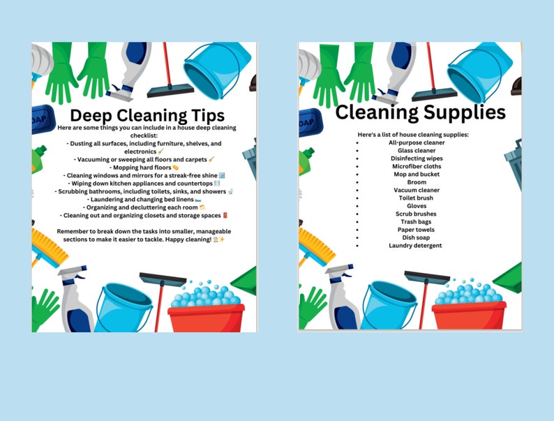 Deep Cleaning Checklist , Cleaning Schedule , Cleaning Checklist ...