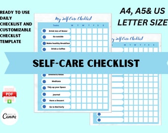 Self Care Checklist Self Care Tracker Daily Self Care Tracker Weekly ...