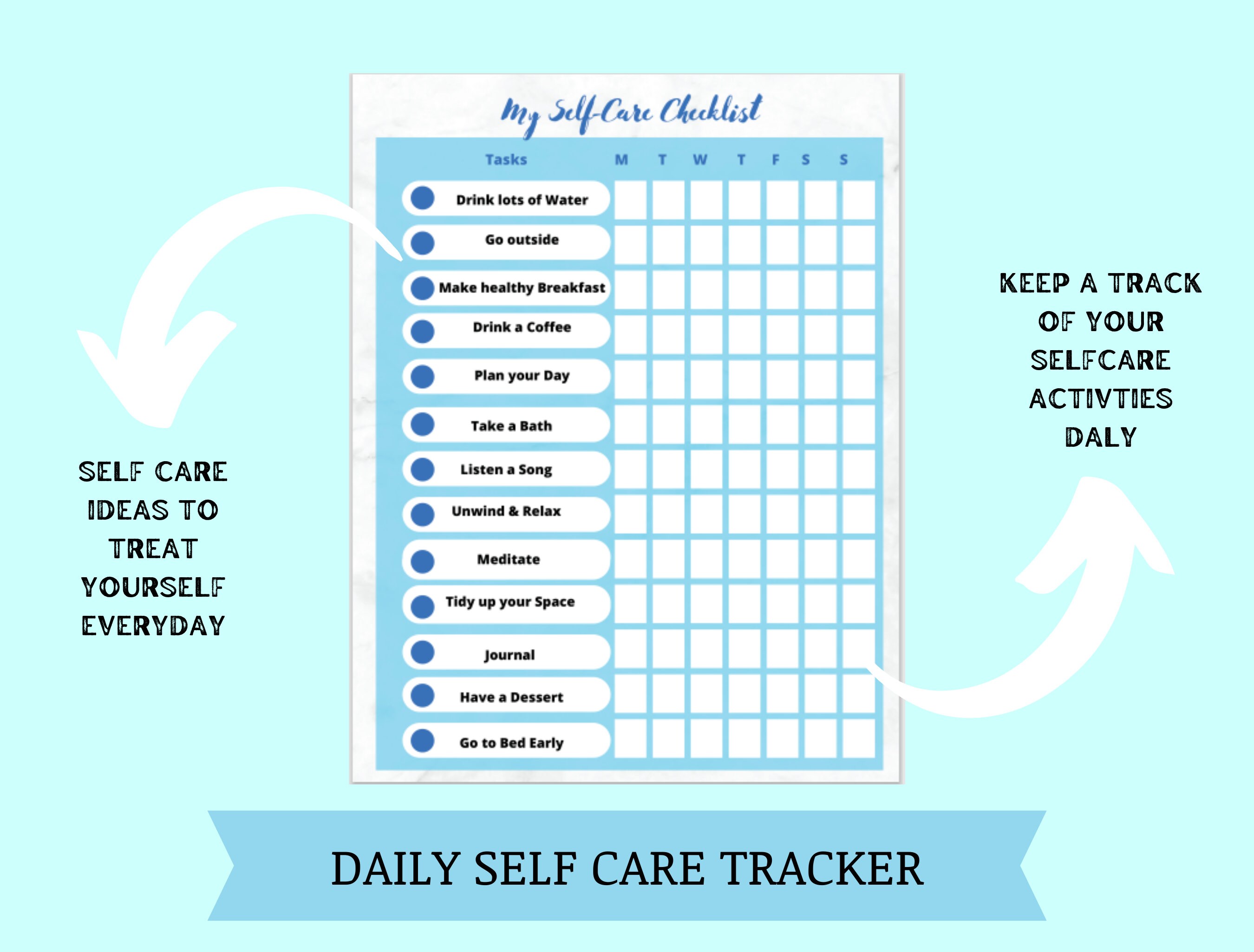 Self Care Planner Printable. Self Care Checklist. Self Care Journal ...