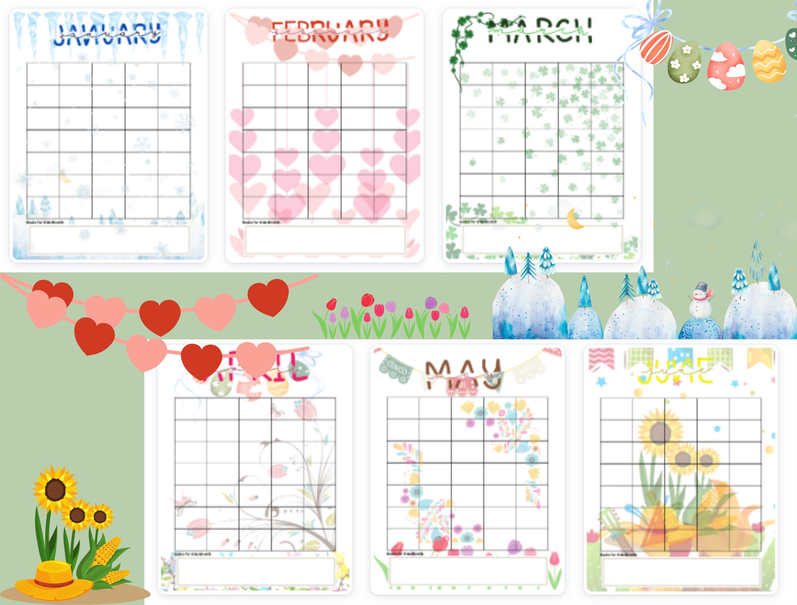 Editable Yearly Planner Printable and Digital - Etsy