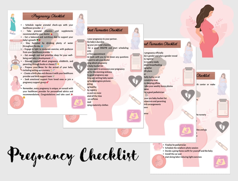 Pregnancy Checklist, Pregnancy Checklist by Trimester, Pregnancy ...