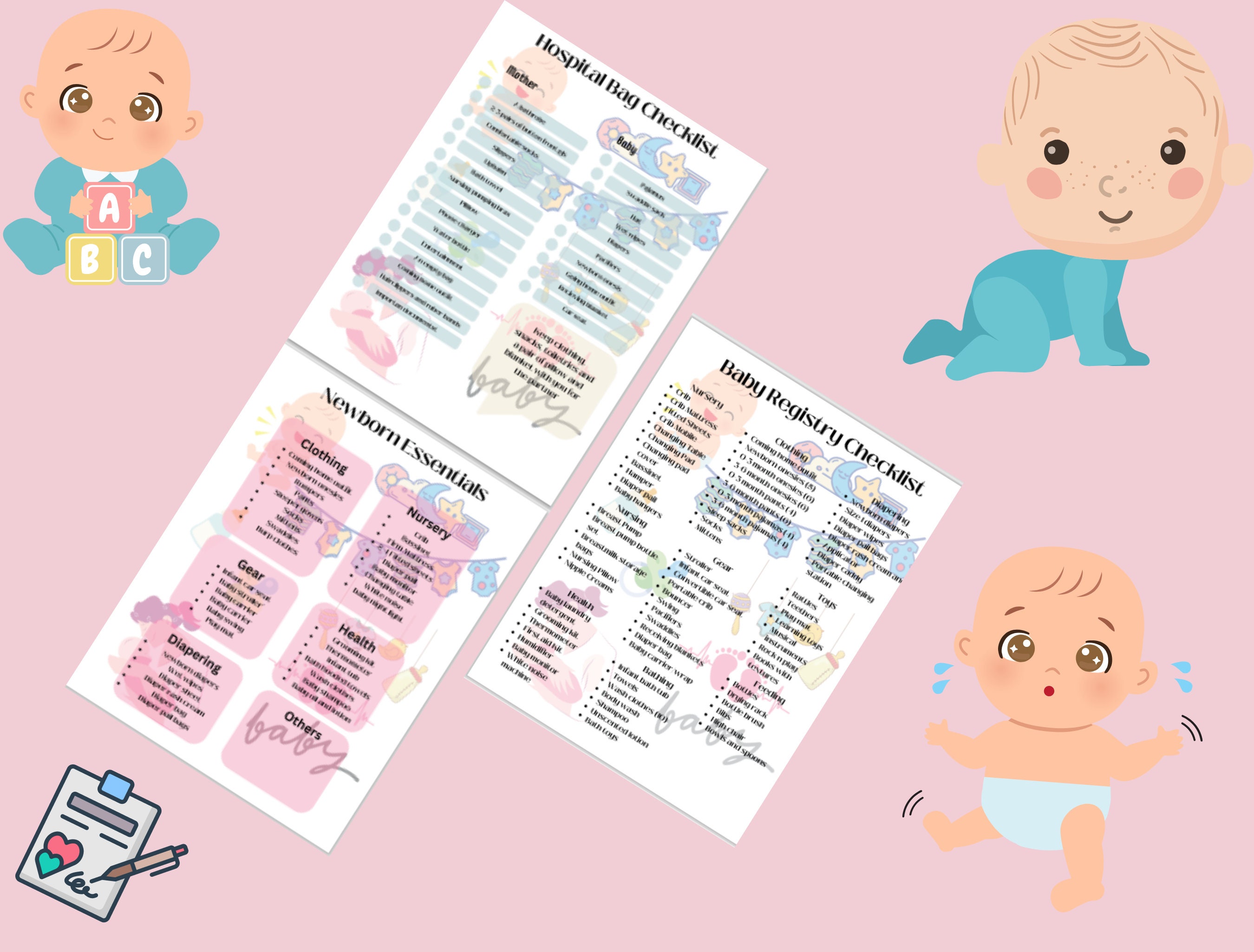 Baby Essentials Checklist, Hospital Bag Checklist, Printable Baby ...