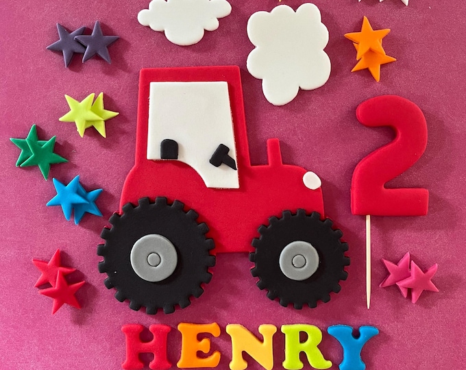 Personalised Tractor Cake Topper | Tractor Fan | Cake Topper | Boy ...