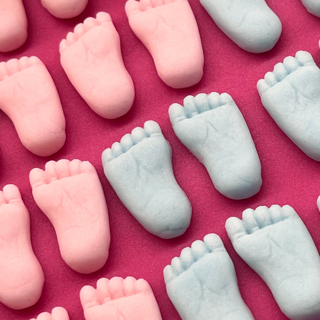 Edible Feet for Baby Shower or Christening Cakes Pale Pink & Pale Blue ...
