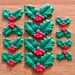 12 Edible Holly Leaf & Berries Various Sizes Cake Decoration Topper ...