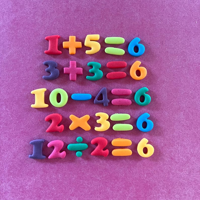 Edible Small Rainbow Letters and Numbers Age Fondant Cake Decorations ...