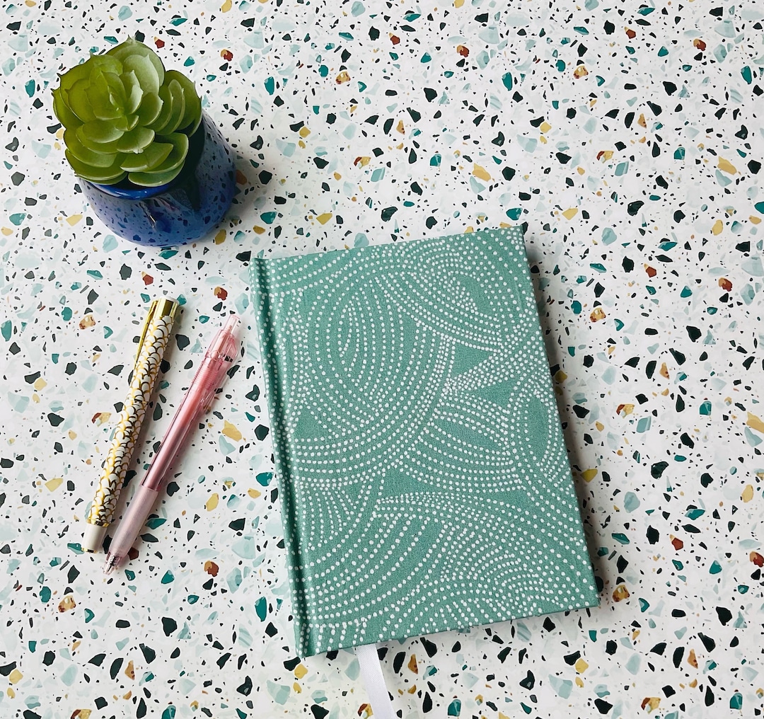 Dot Grid Journal Teal and White Bullet Journal Planner Handmade ...