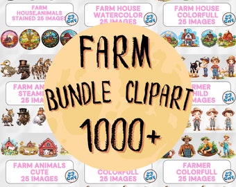 Farm Bundle Clipart, Farm Animals Watercolor Clipart, Farm Animals ...