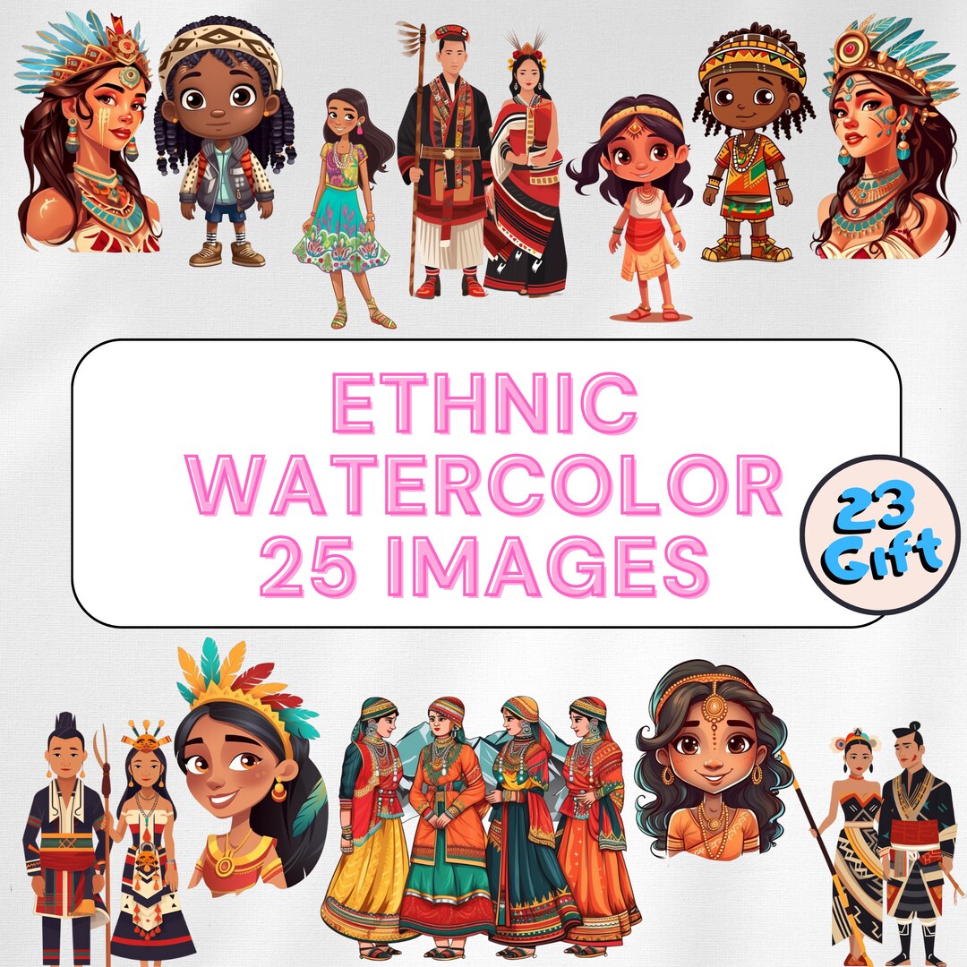 American Indian Watercolor Clipart, Tribal Art, Western Native Indian ...