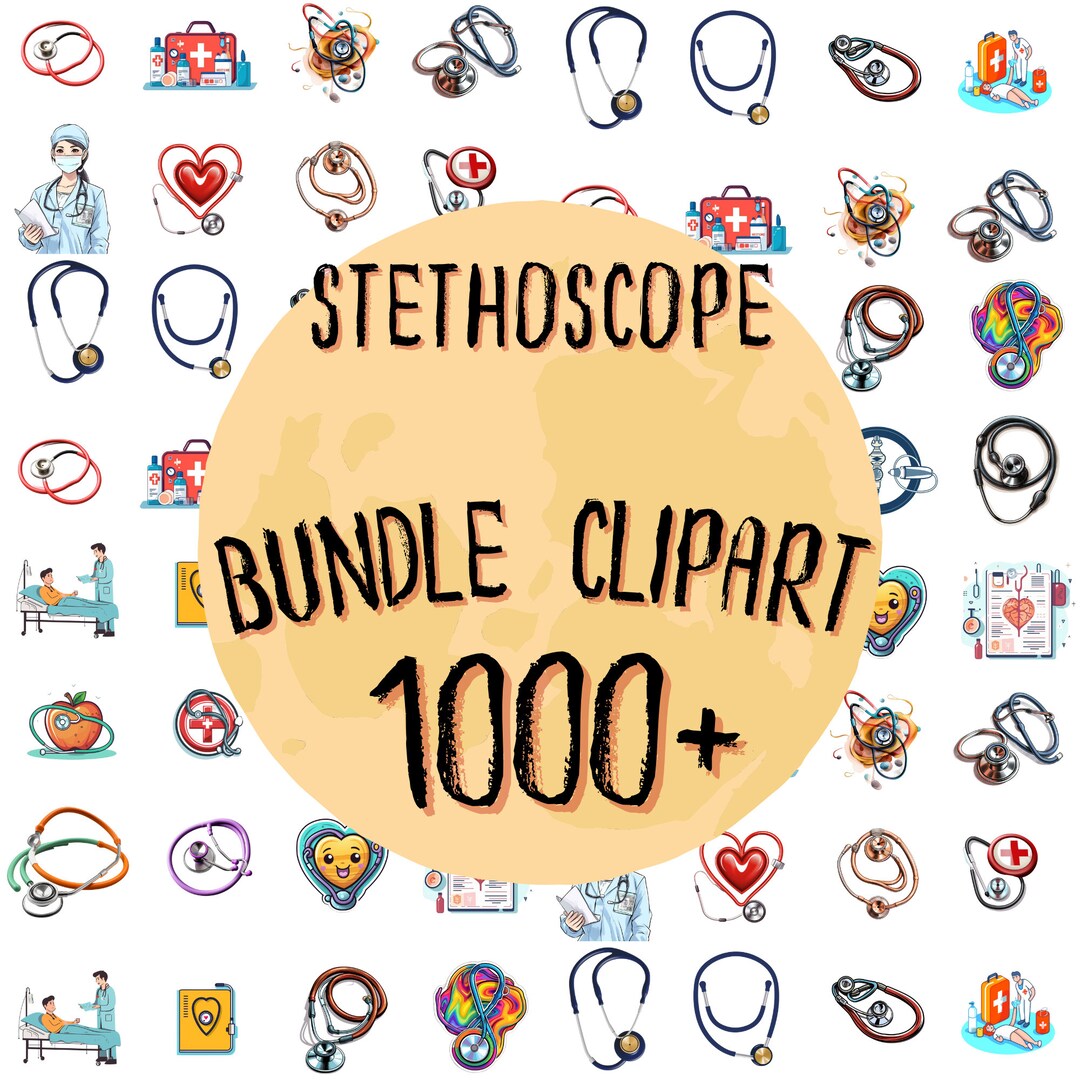 Watercolor Stethoscope Clipart, Watercolor Clipart, Stethoscope Split ...