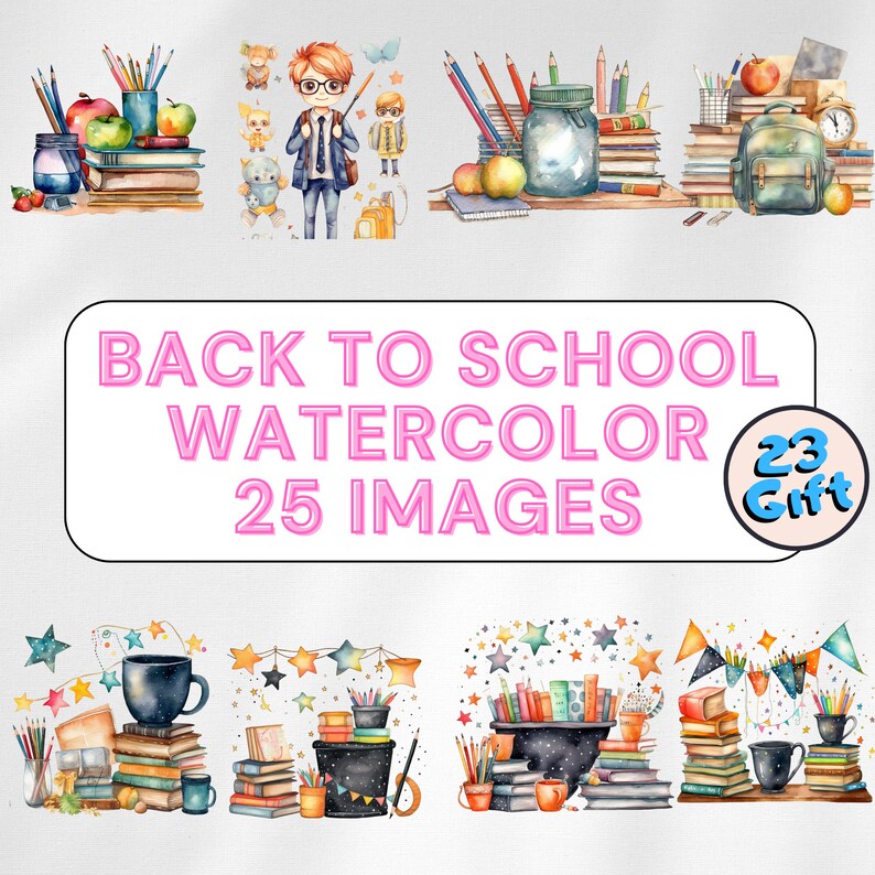 School PNG Cute Little School Clipart School Supplies Back - Etsy