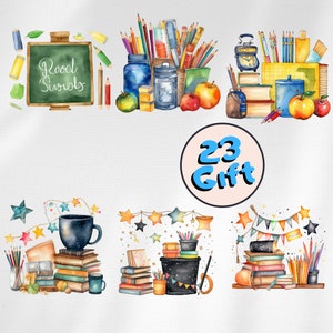 School PNG Cute Little School Clipart School Supplies Back - Etsy