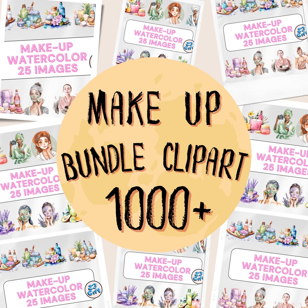 Watercolor Make up Bundle Clipart, Watercolor Clipart, Make up Clipart ...
