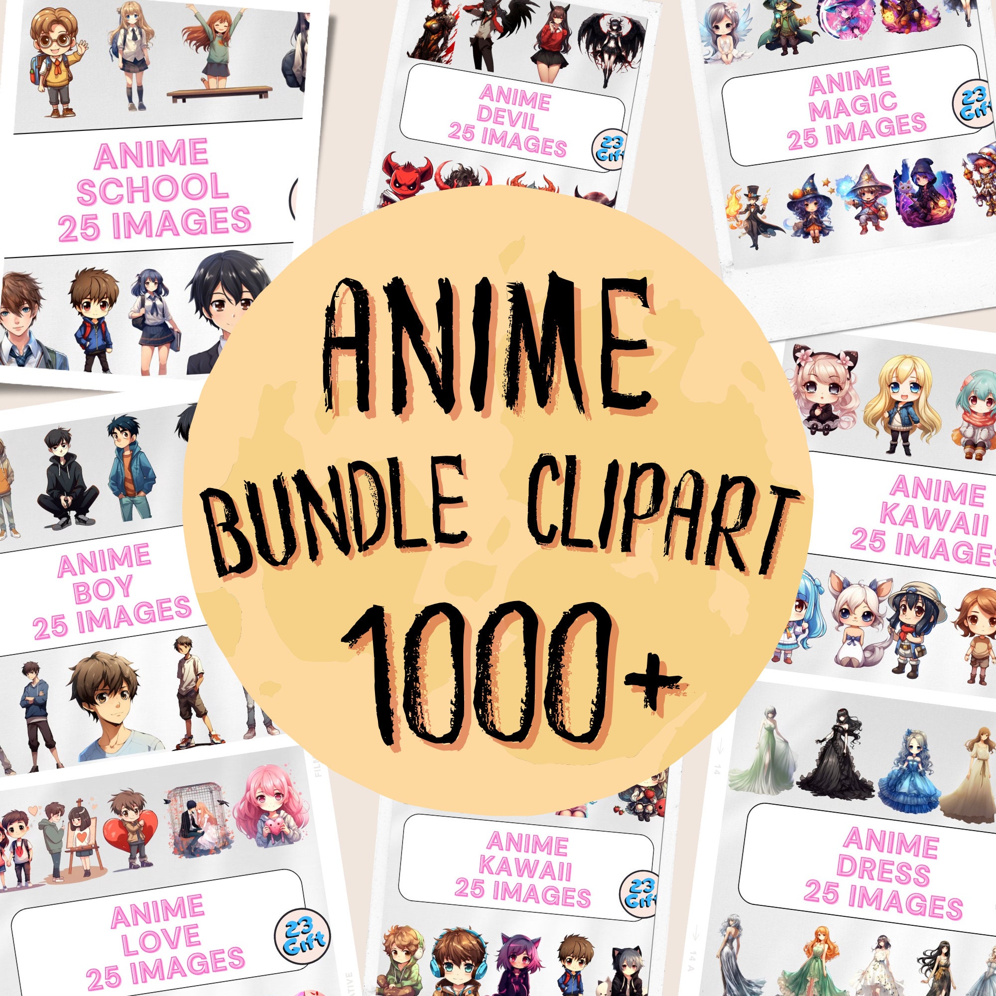 Watercolor Anime Bundle Clipart, Watercolor Clipart, Anime SVG, Bts Svg ...