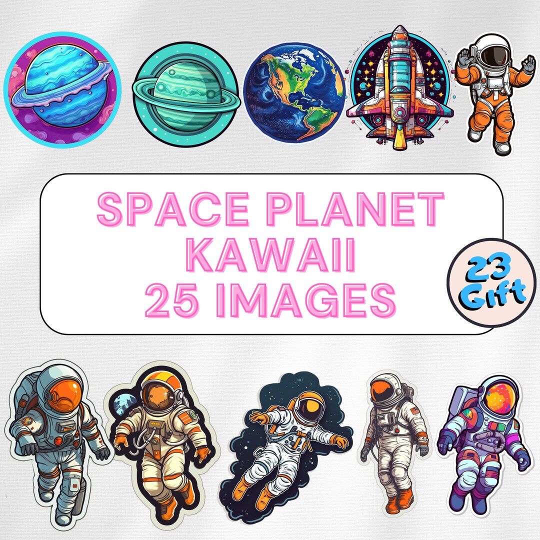 Astronaut and Space Watercolor Clipart Watercolor Planets - Etsy