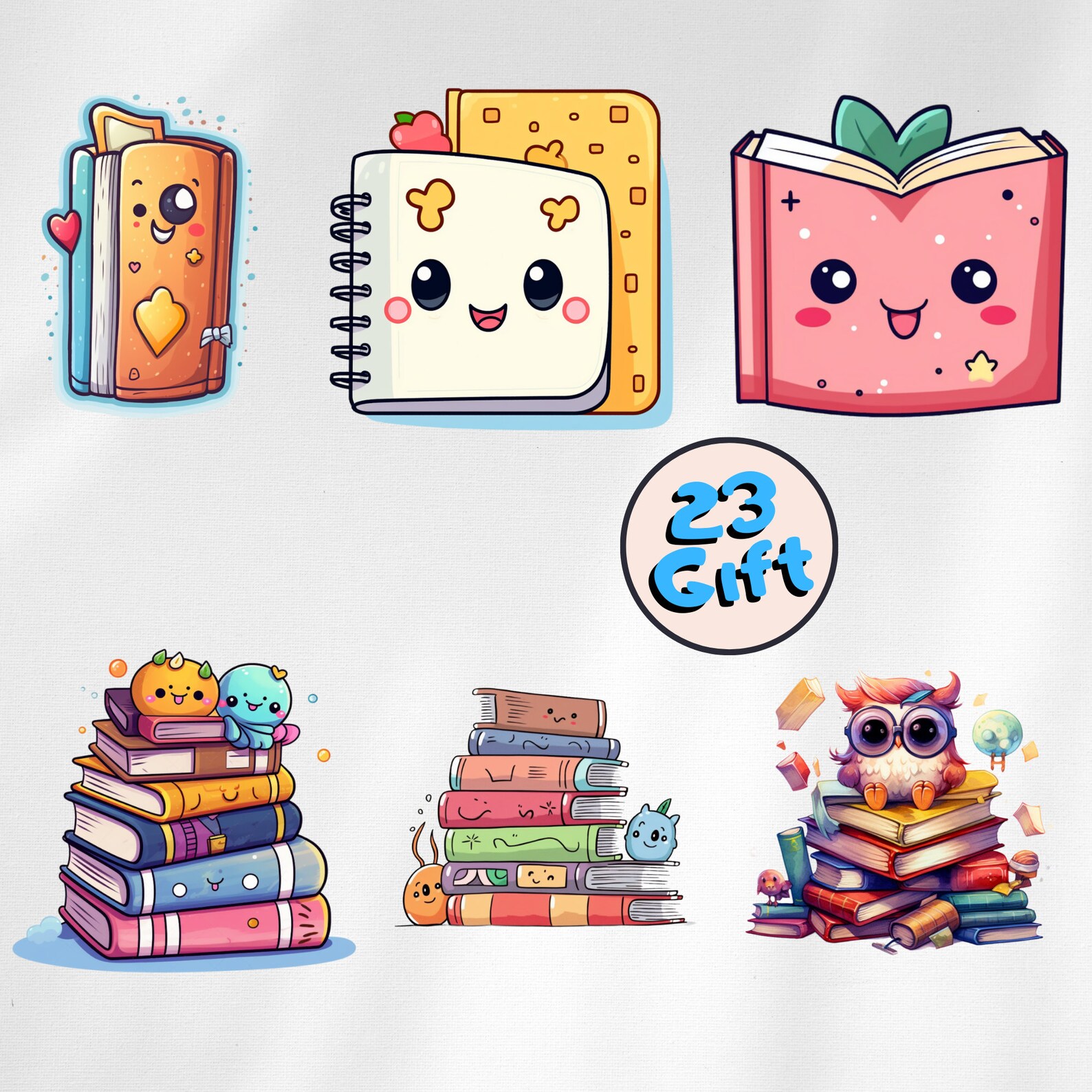 Imágenes prediseñadas de libros Kawaii, imágenes prediseñadas de libros ...
