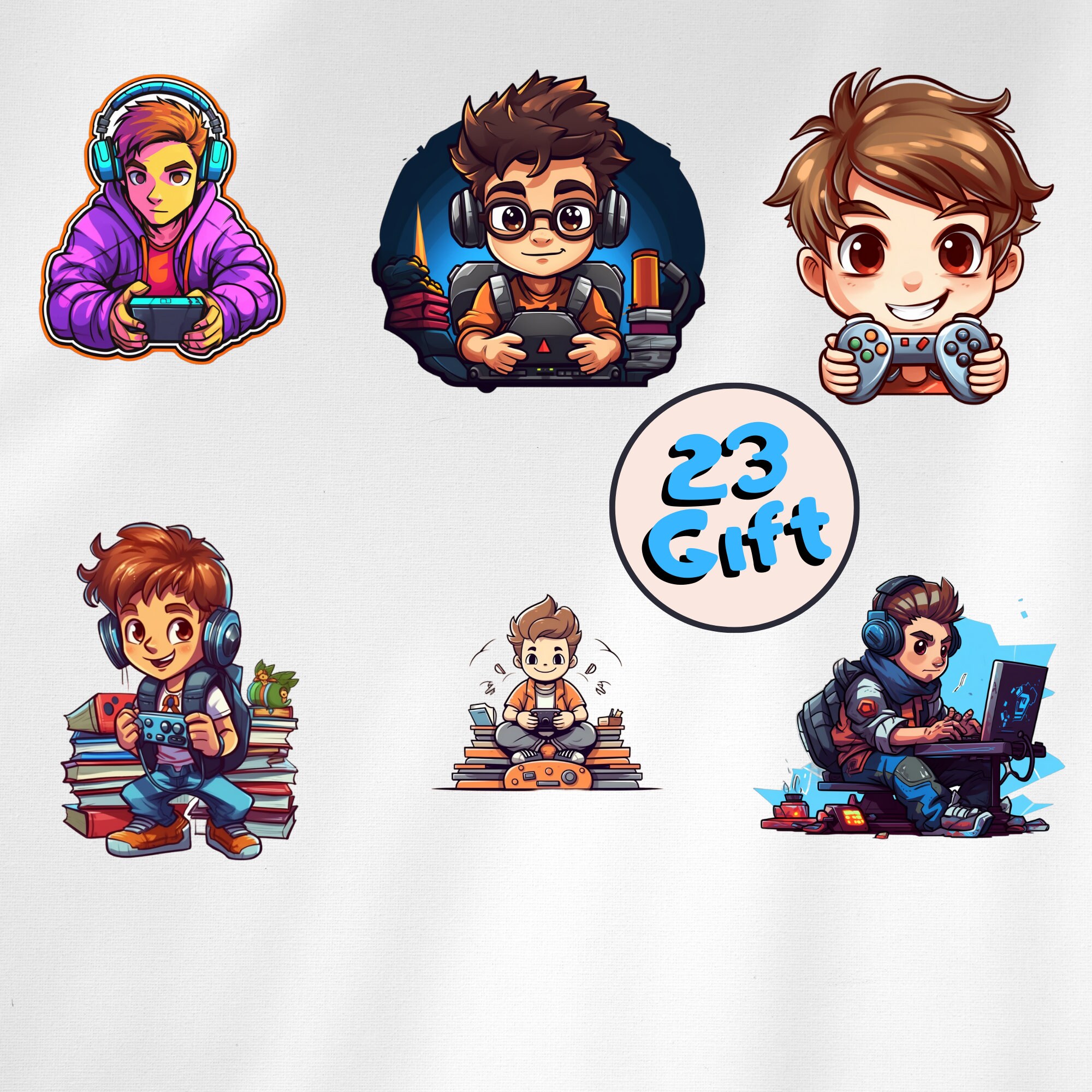 Cute Kawaii Gamer Boy, Video Game Player Clipart, Computer Gamer ...