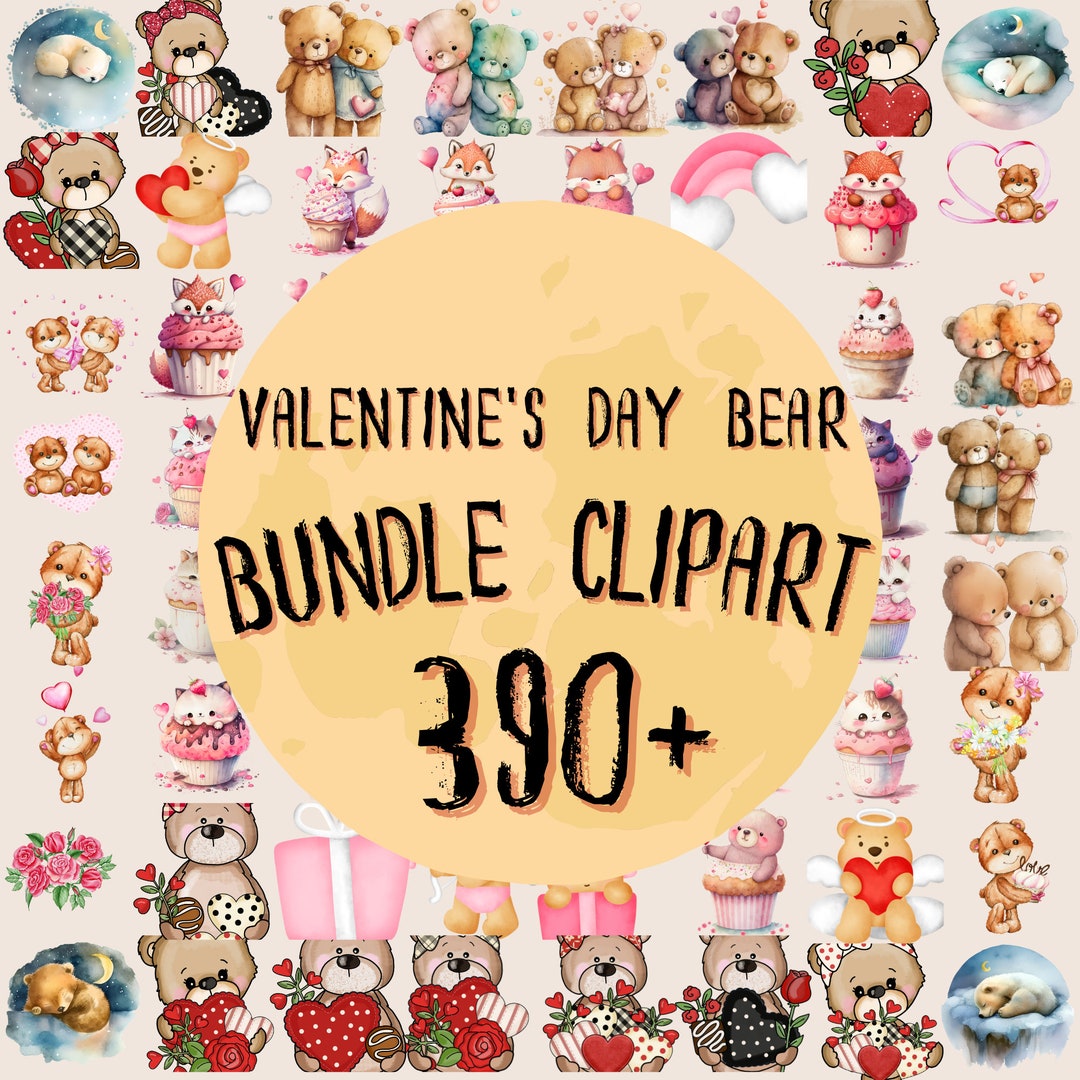 Valentine's Day Bear Clipart, Bear Valentine Clipart, Love Clipart ...