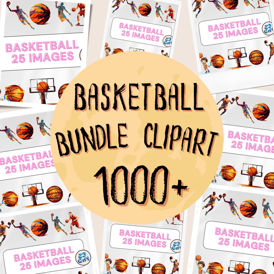 Watercolor Basketball Bundle Clipart, Watercolor Clipart, Basketball ...