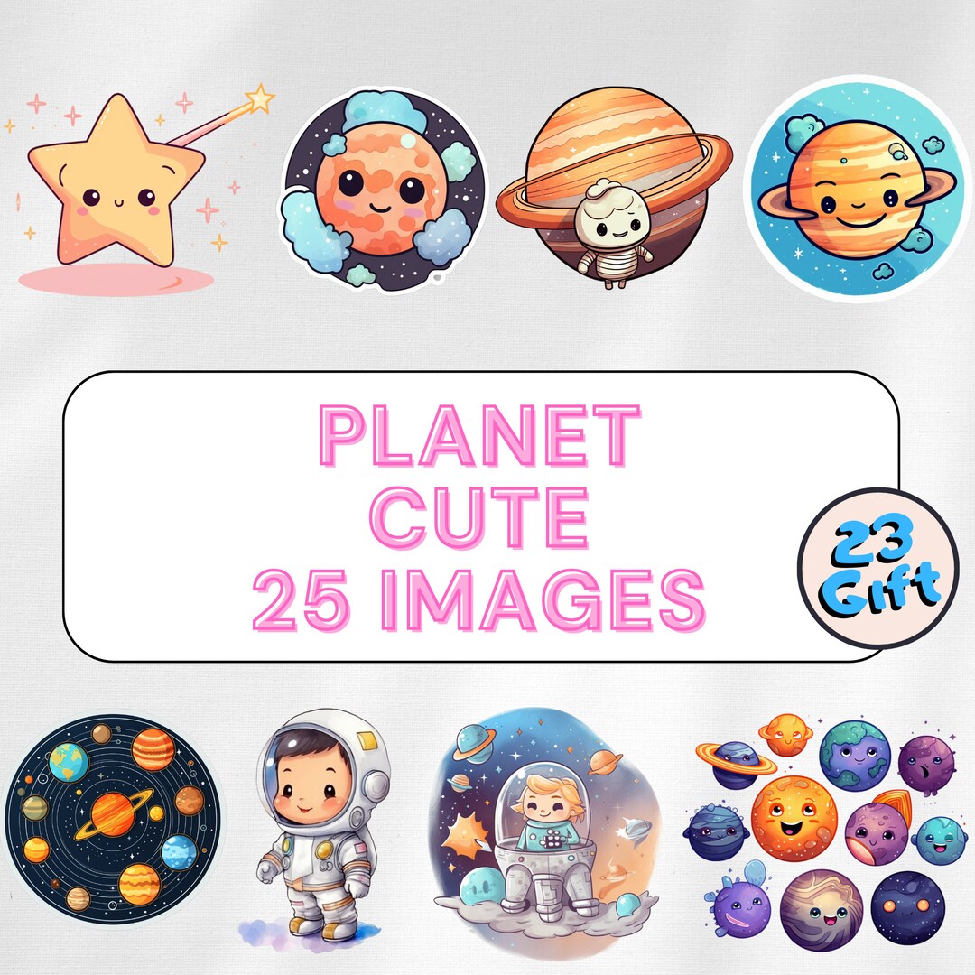 Planets Cute Space Clipart Png Solar System Clipart Space - Etsy