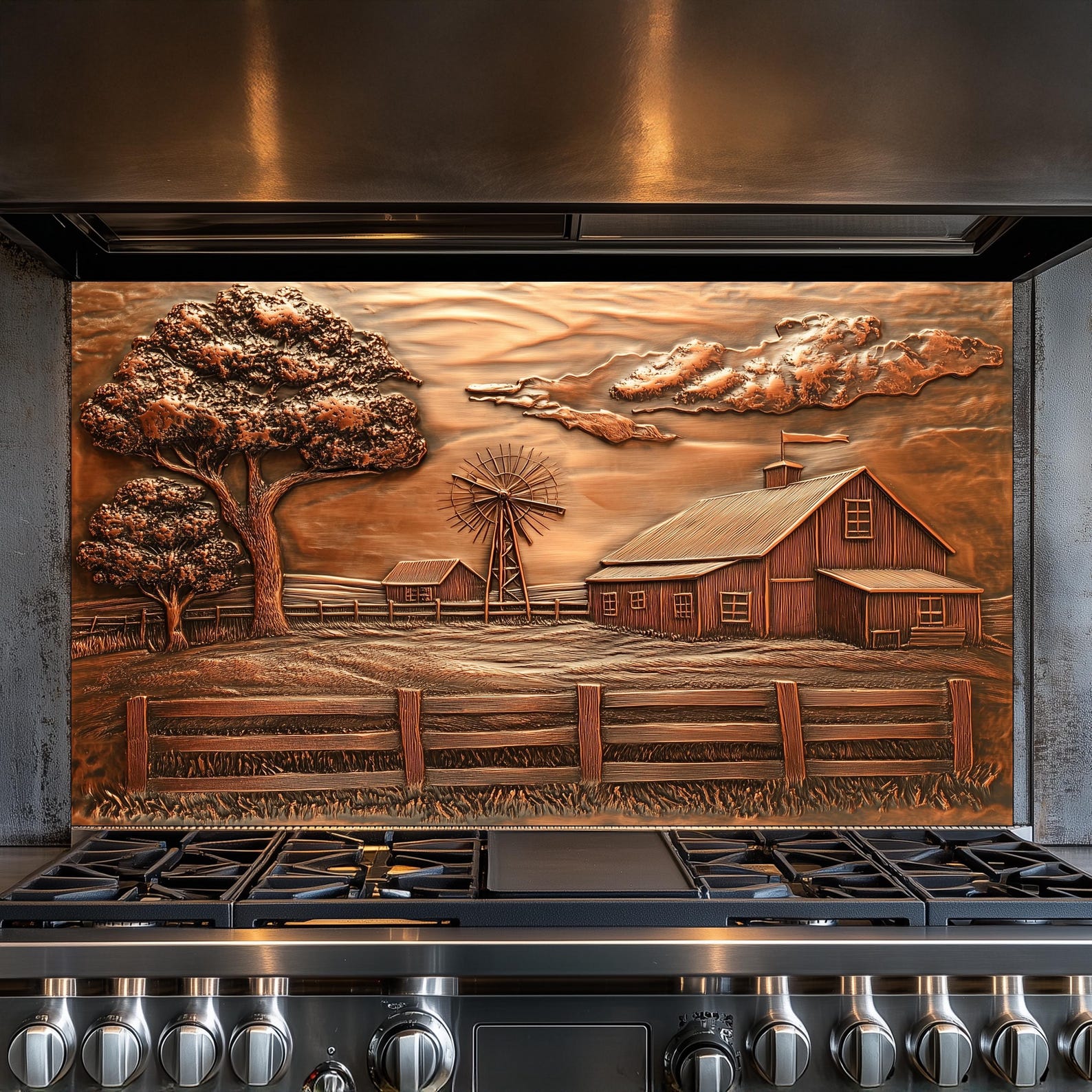 Farmhouse Theme Fully Crafted Backsplash, Tempered Glass Backsplash ...