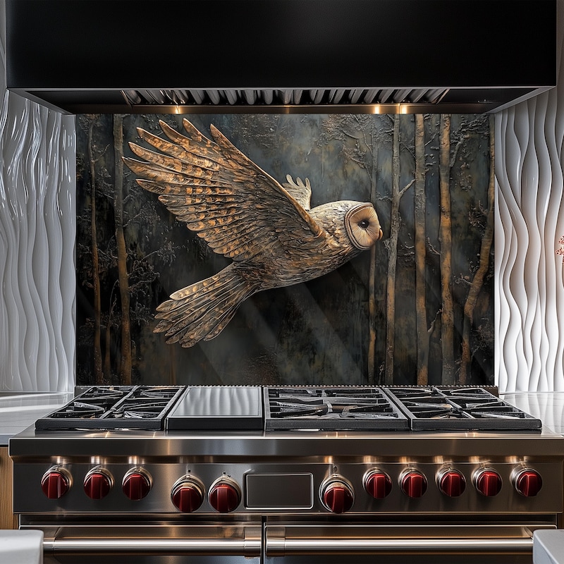 Stove Backsplash Owl - Etsy