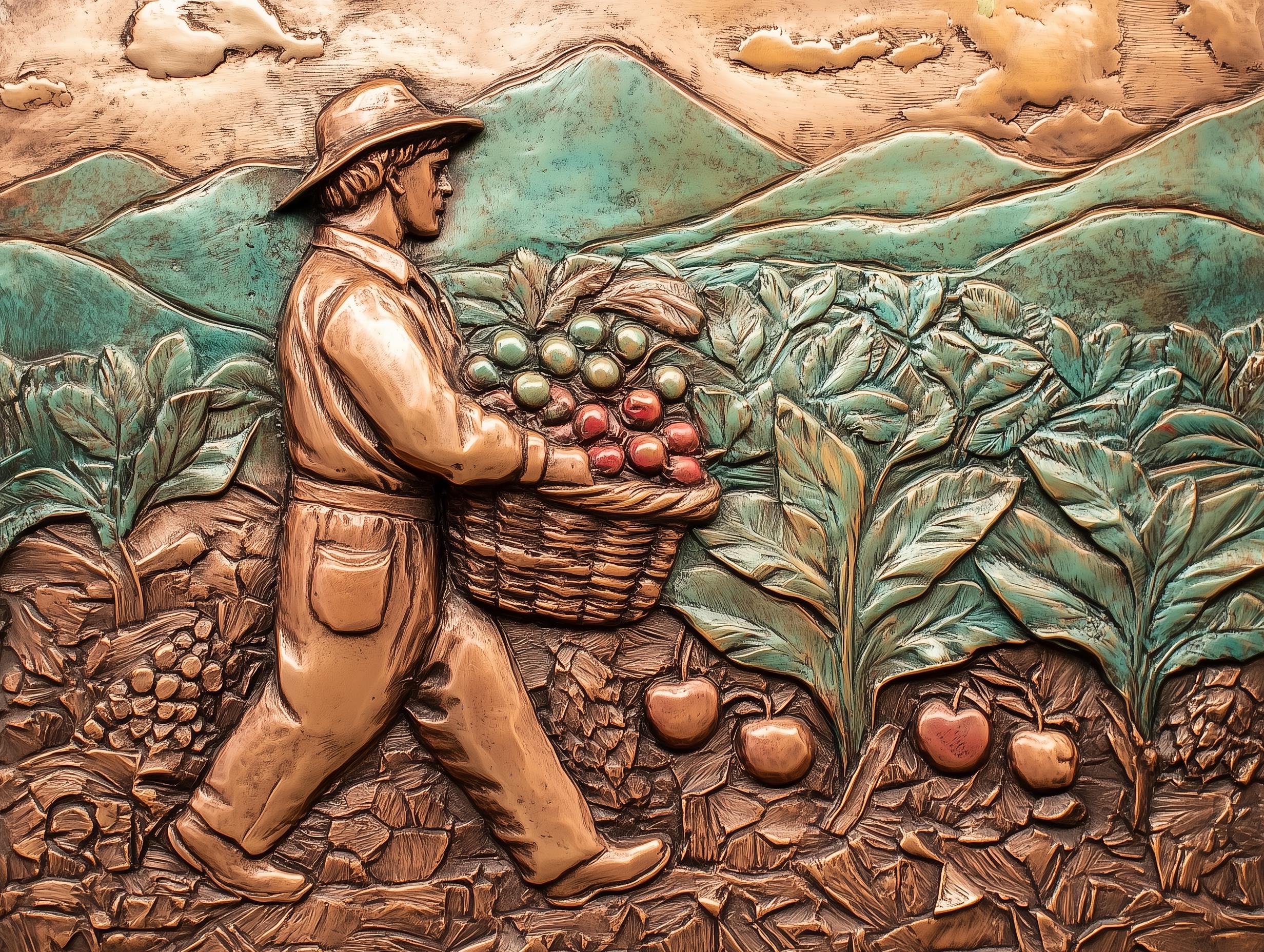 Kitchen Backsplash Tempered Glass, Farmer Figure Copper Design Kitchen ...