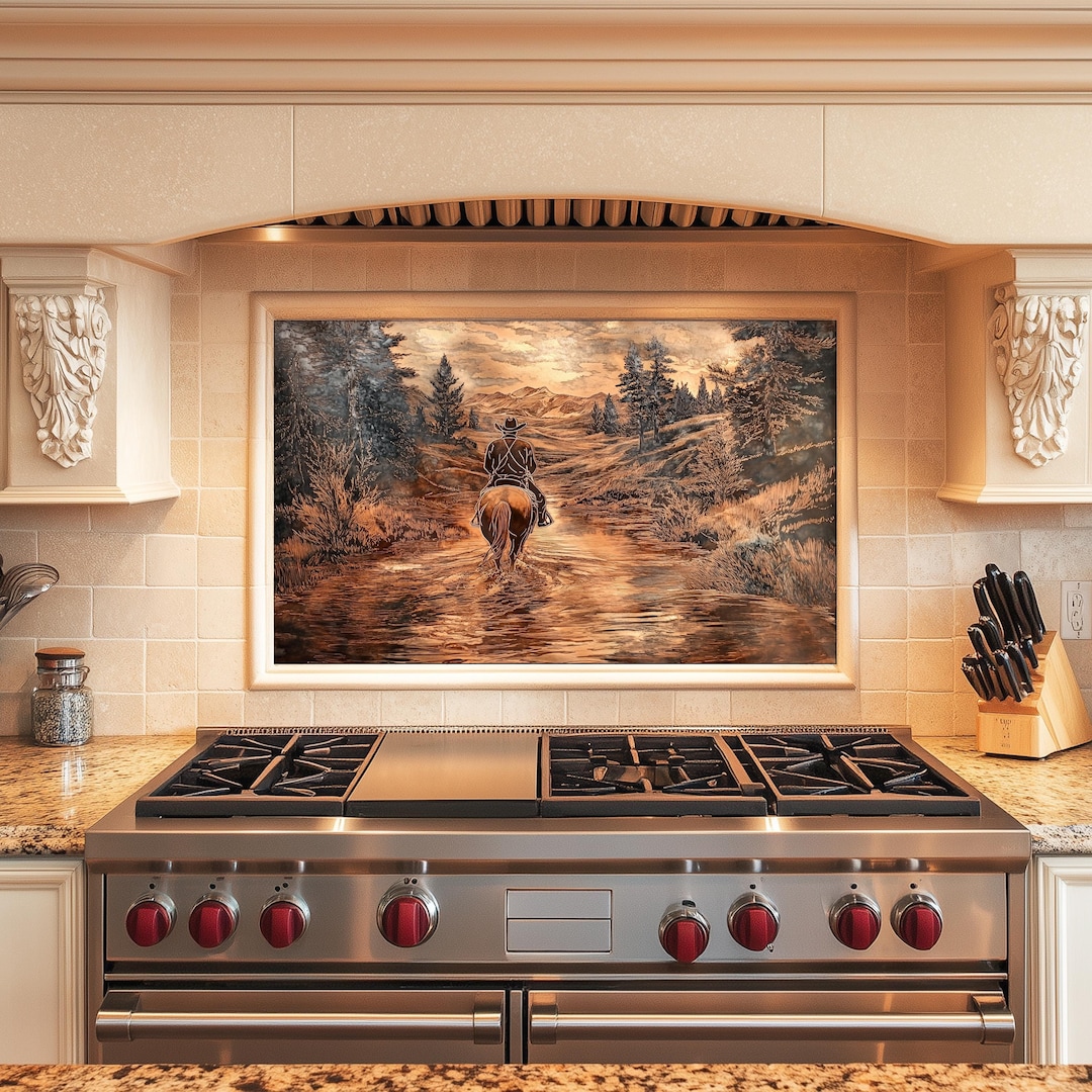 Kitchen Backsplash Tempered Glass,cowboy Copper Design Kitchen ...