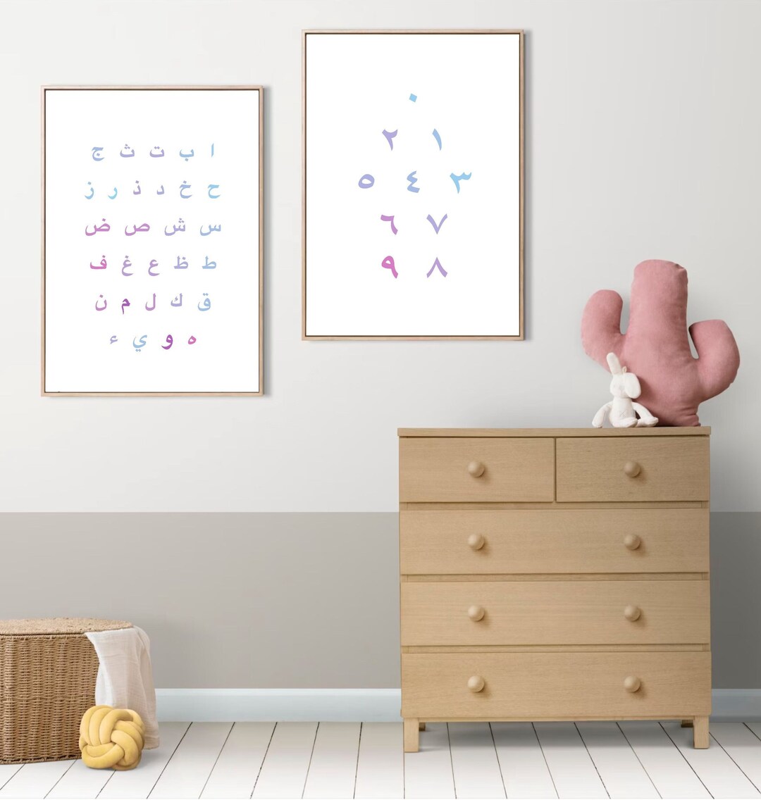 Arabic Alphabet & Numbers Digital Print Islamic Digital Print ...