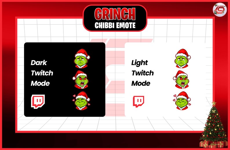 Grinch Christmas Streaming Emotes | 8 Static Twitch & Discord PNG ...