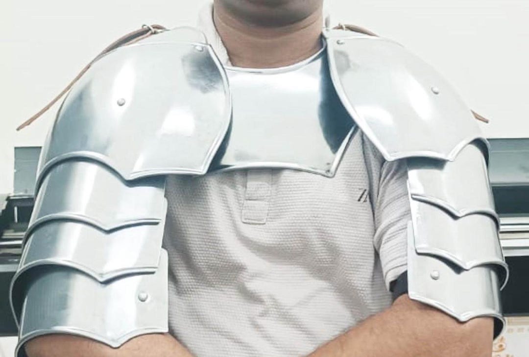 Halloween Medieval Larp Pauldron and Gorget Set Cosplay Knight Shoulder ...
