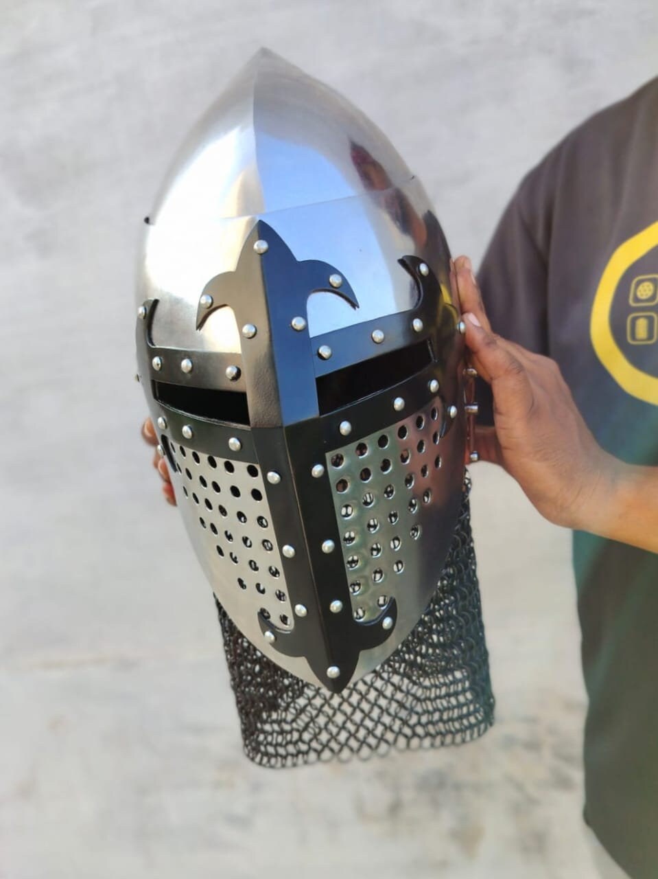 Medieval Viking Templar Chainmail Helmet ~ Knight Armor Larp Helmet ...