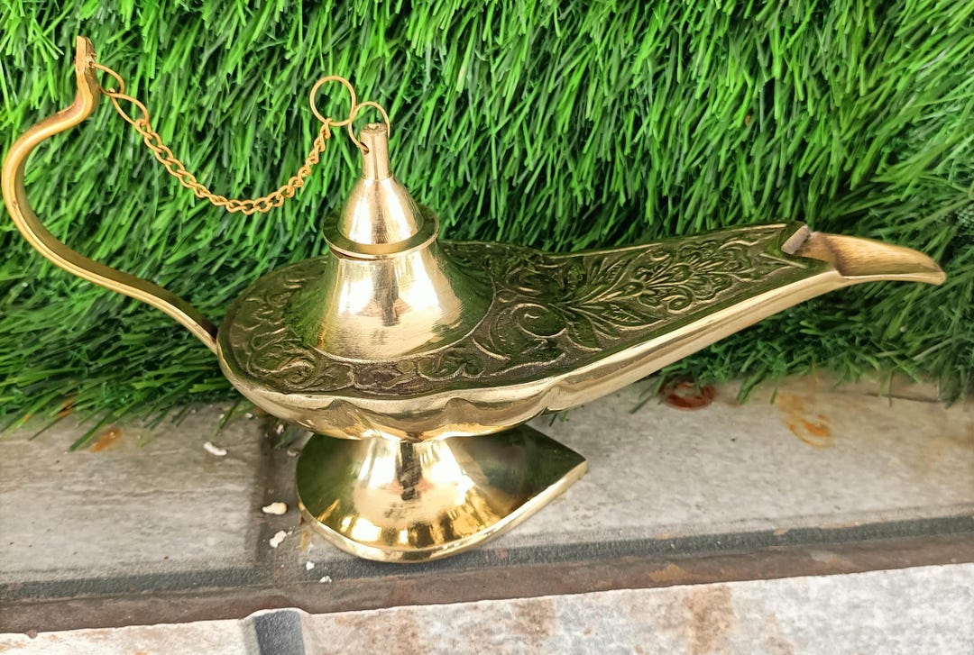 Nautical Brass Aladdin Oil Lamp Burner genie Lamp Collectible Chirag ...