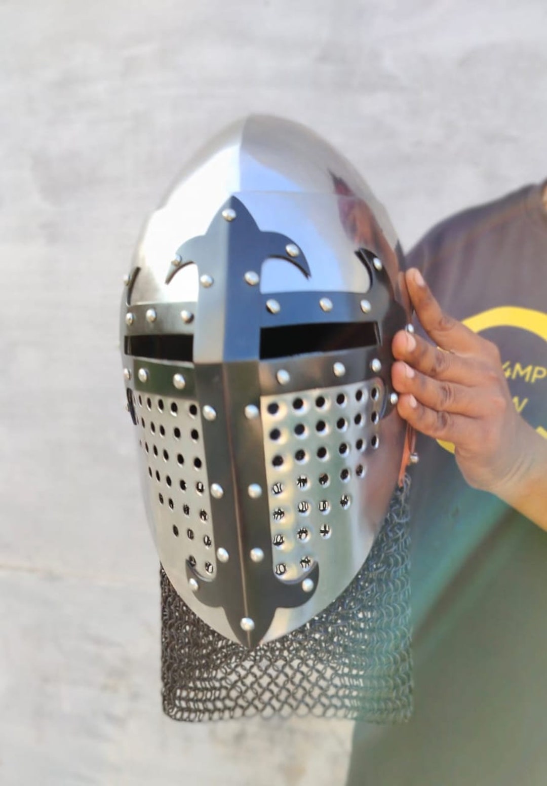 Medieval Viking Templar Chainmail Helmet ~ Knight Armor Larp Helmet ...