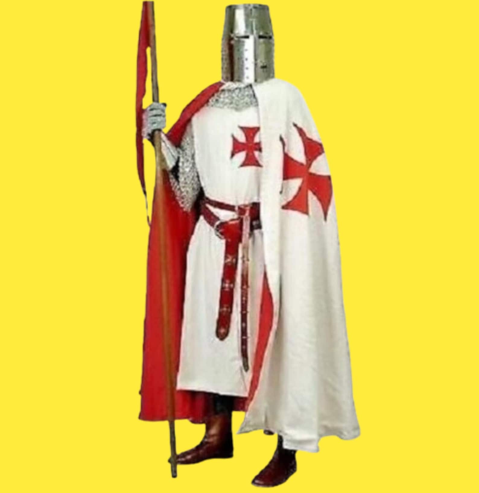 Medieval Crusader Templar Tunic Knights Clothe ~ Halloween Black, Red ...