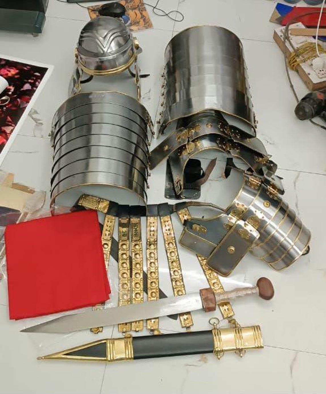 Medieval Knight Roman Armor Set~ Lorica Segmentata Attached Cingulum ...