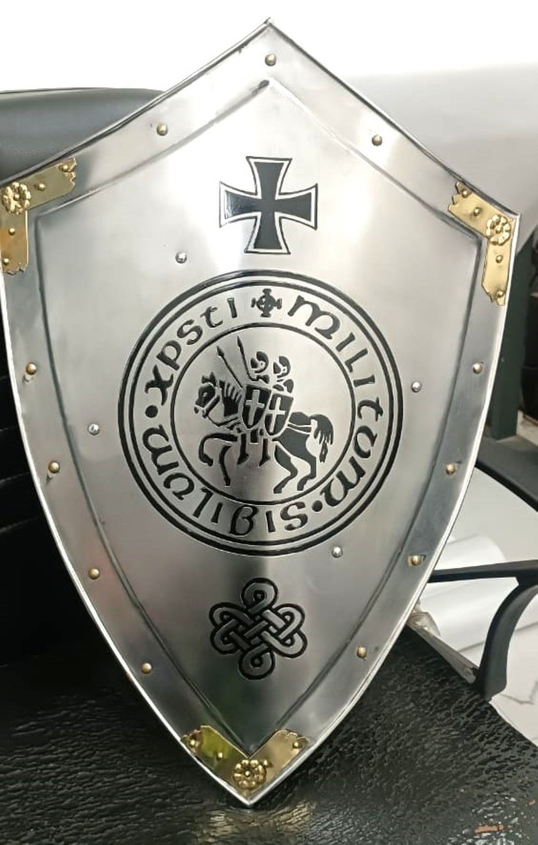 Medieval Etching Templar Shield | Knight Crusader Cross Armor Shield ...