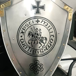 Medieval Etching Templar Shield | Knight Crusader Cross Armor Shield ...