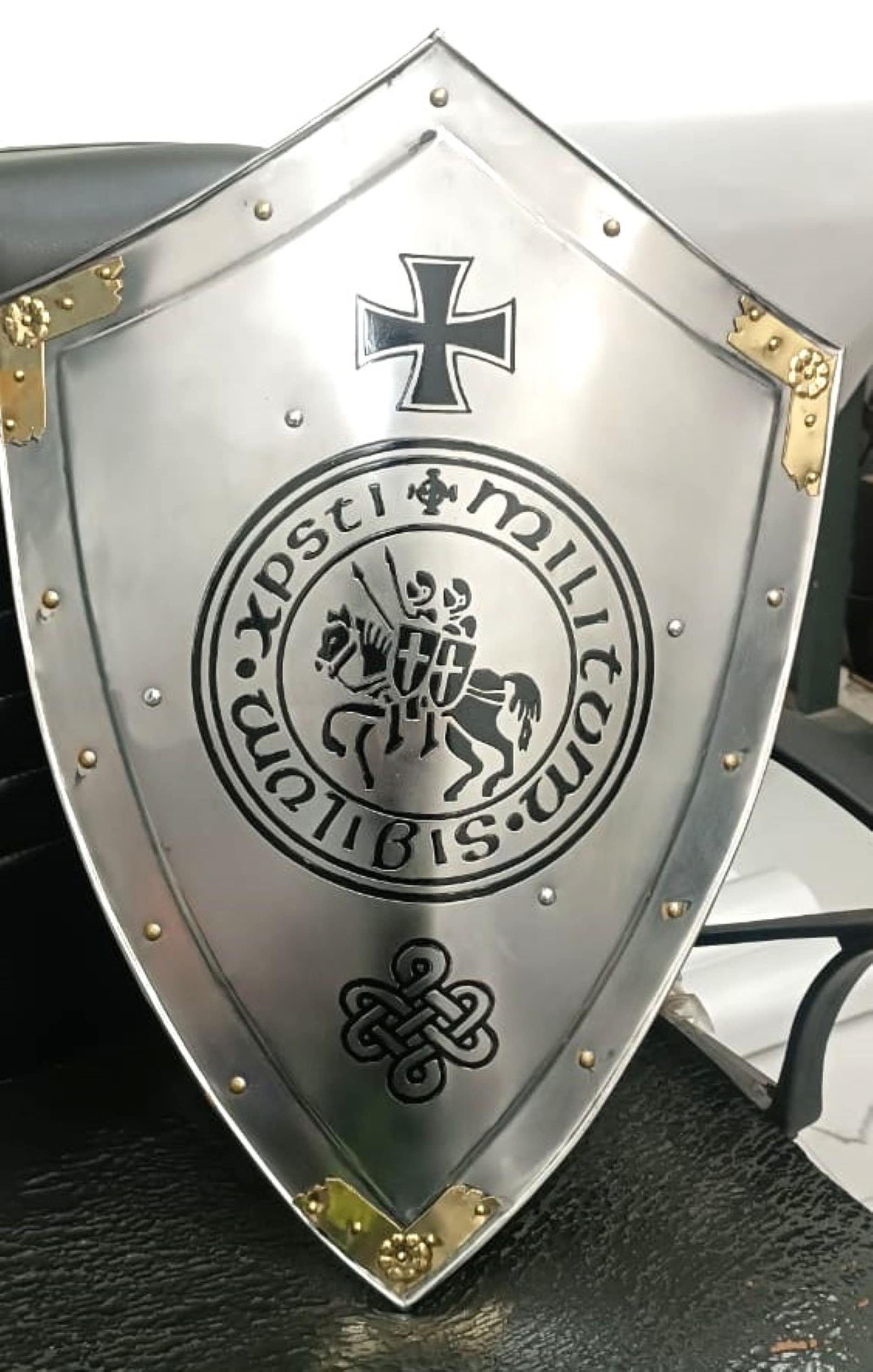 Medieval Etching Templar Shield | Knight Crusader Cross Armor Shield ...