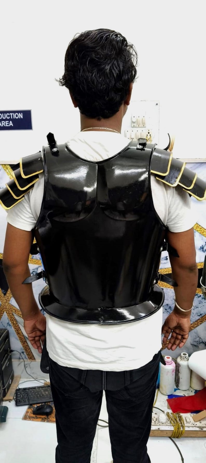 Medieval Roman Black Muscle Armor Set ~halloween Knight Greek Gladiator ...