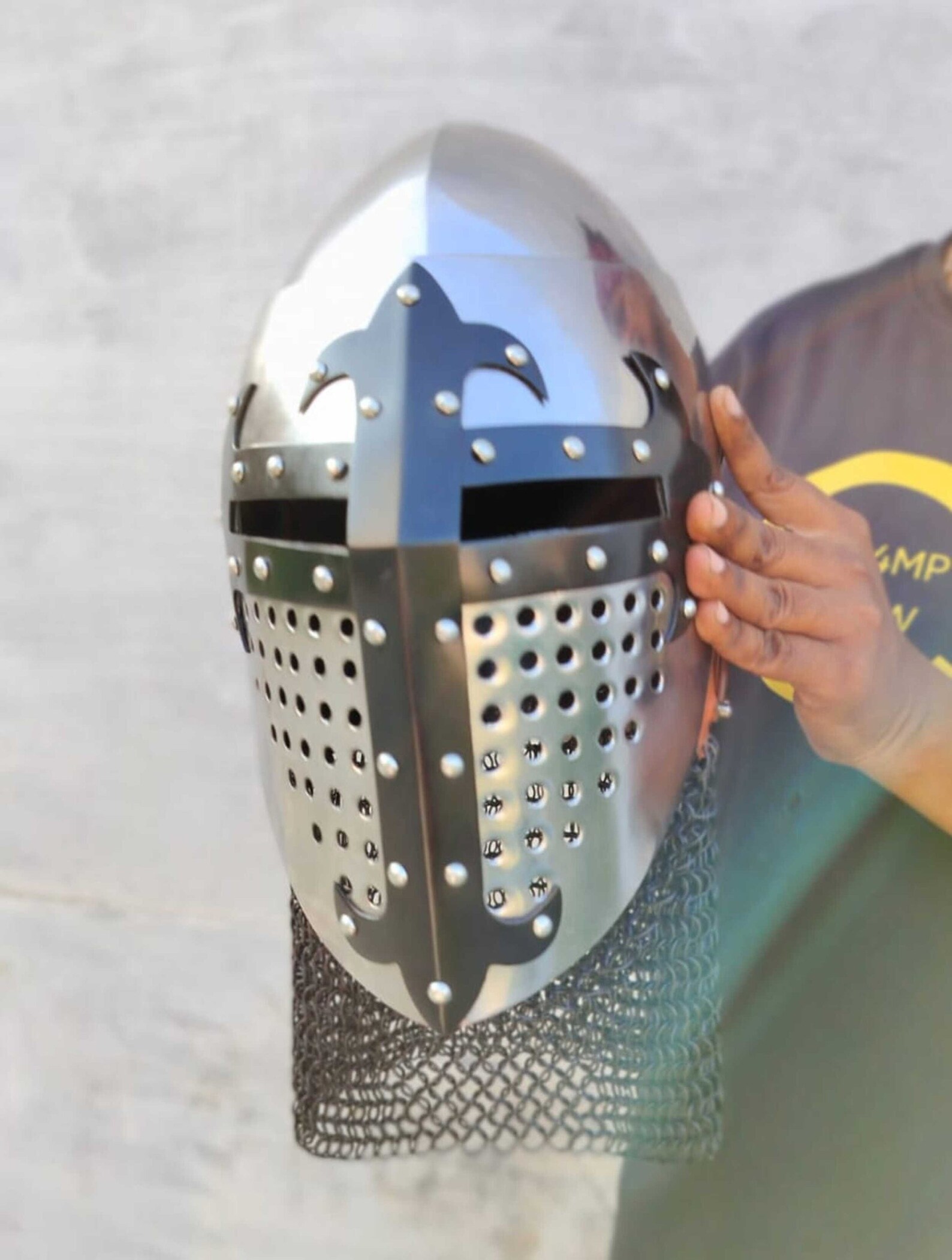 Medieval Viking Templar Chainmail Helmet ~ Knight Armor Larp Helmet ...