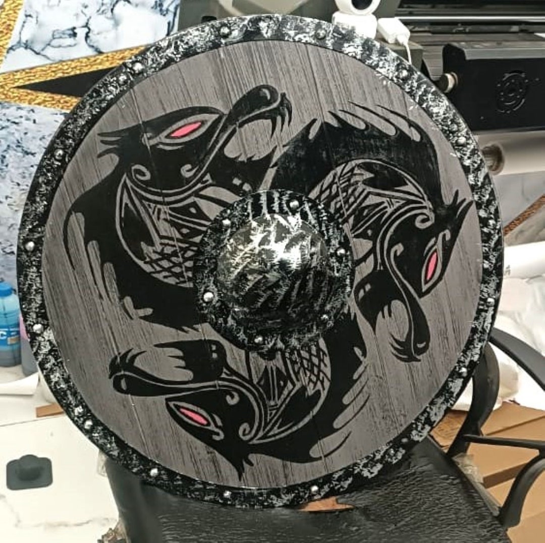 Medieval Viking Dragon Shield | Knight Crusader Wooden Armor Shield ...